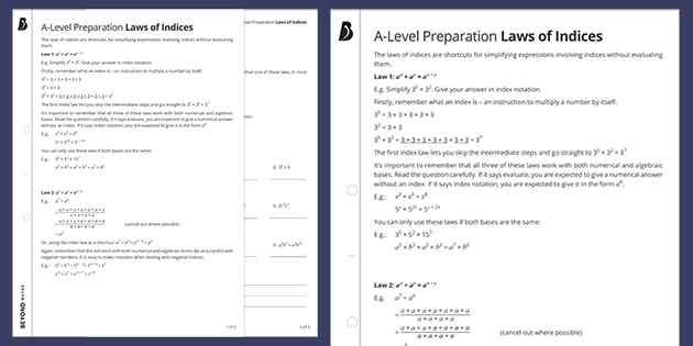 👉 A Level Maths Preparation: Index Laws | KS5 Maths | Beyond