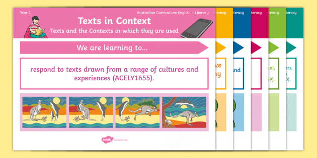 Australian Curriculum English: Year 1 Literacy Content Descriptions Display