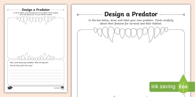 Design a Predator Activity Sheet (teacher made)