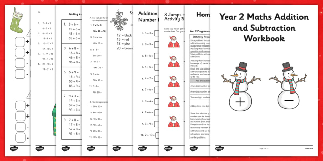 Year 2 Christmas Maths Worksheets - Addition and Subtraction