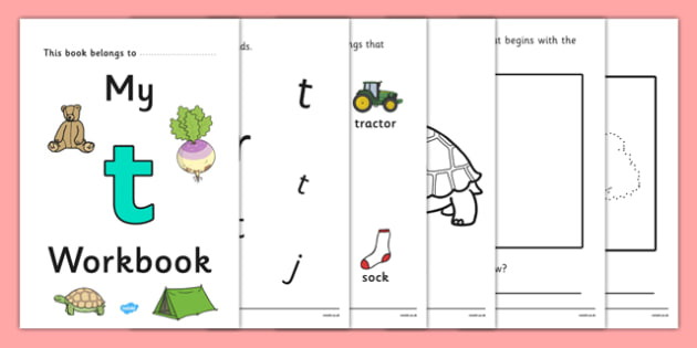 FREE! - My Workbook t lowercase - workbook, t sound, lowercase, letters