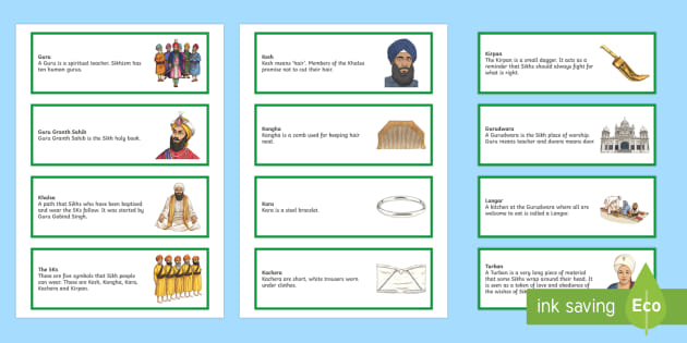 Sikhism Keywords Cards | Sikh
