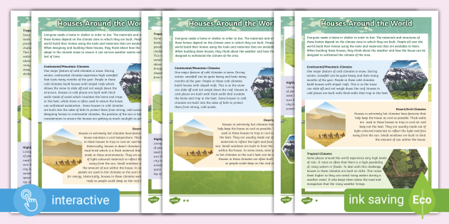 Houses Around the World Differentiated Comprehension