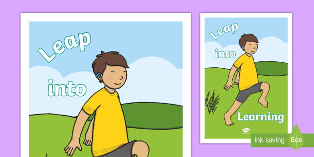👉 Leap Into Learning Motivational Poster