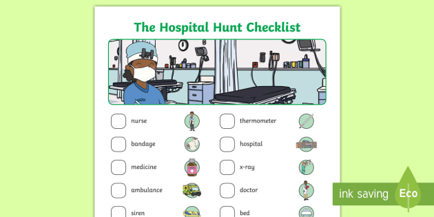 The Hospital Aistear Hunt Checklist