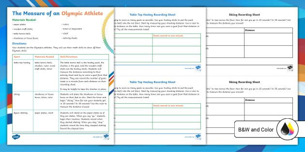 The "Measure" of a Winter Olympian Math Activity