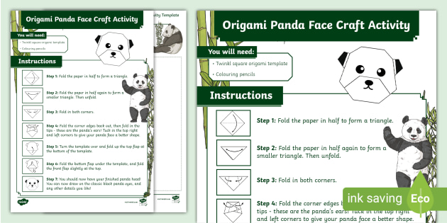 FREE! - Origami Panda Face Craft Activity (teacher made)