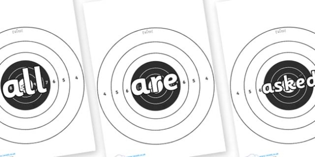 FREE! - Tricky Words on Targets (teacher made)