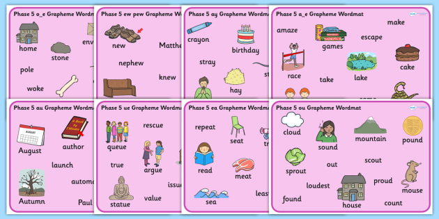Phase 5 Grapheme Word Mat Resource Pack (teacher made)