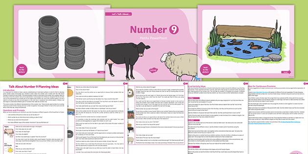 Talk About Number 9 Maths PowerPoint and Planning Ideas