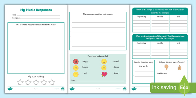 👉 My Music Responses Activity Sheet (teacher made)
