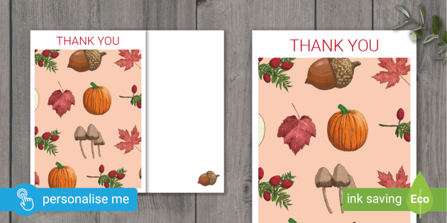 Hello Autumn Thank You Cards (teacher made)