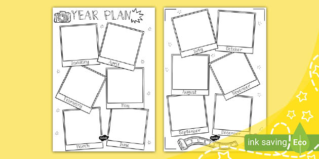 Photography-Themed Year Plan Bullet Journal Page