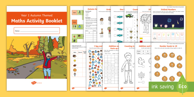 Year 1 Autumn-Themed Maths Home Learning Activity Booklet