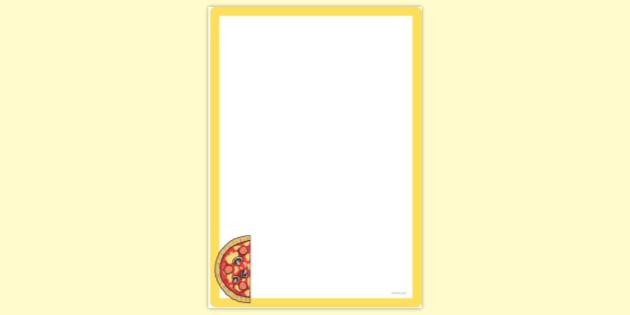FREE! - Simple Blank Half a Pizza Page Border | Page Borders