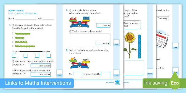 👉 Year 1 Measurement End-of-Strand Assessment