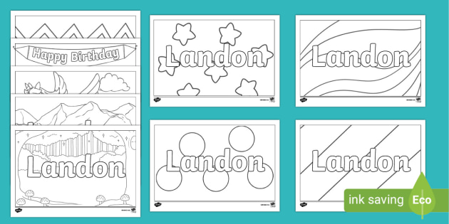 FREE! - Landon Name Simple Colouring Activity Sheets