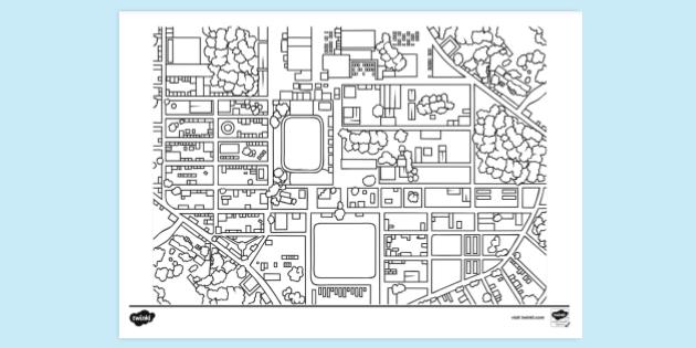 FREE! - Aerial View Colouring Sheet | Colouring Pages | Twinkl