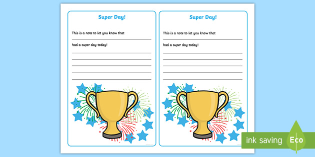 Your Child Had a Super Day Editable Notes (teacher made)
