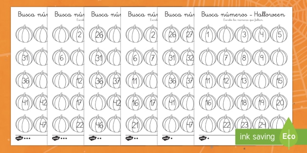 Halloween Missing Numbers to 50 Worksheet / Worksheet