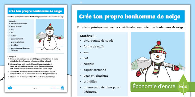 Activité manuelle : Crée ton propre bonhomme de neige