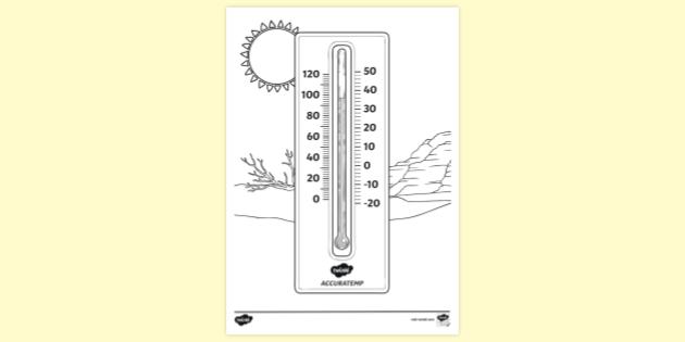 Hot Thermometer Colouring Sheet | Colouring Sheets