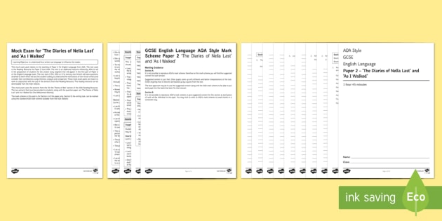 AQA Language Paper 2: Practice Paper Based on AQA Extracts 2