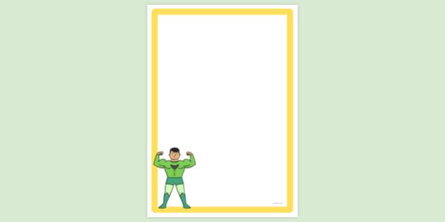 FREE! - Simple Blank Superhero Page Border | Page Borders | Twinkl
