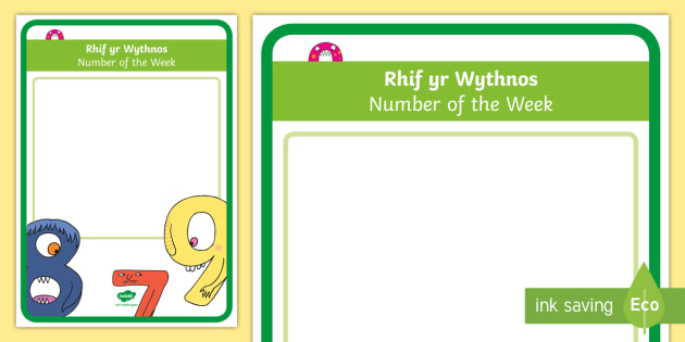 Number of the Week Display Poster English/Welsh