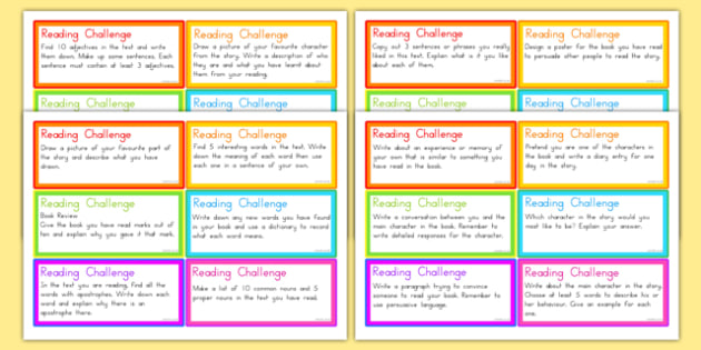 Guided Reading Challenge Cards - australia, guided, reading