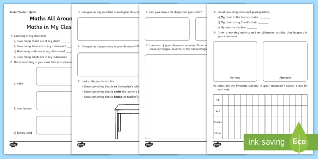 Maths All around Me Junior and Senior Infants Maths in My Classroom ...