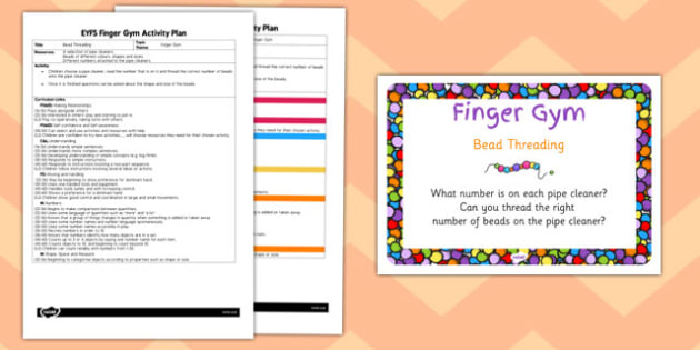 Eyfs Bead Threading Finger Gym Activity Plan Teacher Made
