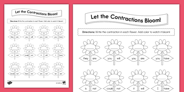 Second Grade Contractions | twinkl.com
