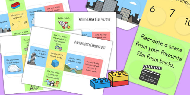 Block Building Challenge Dice Net (teacher made)