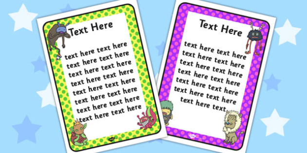 Monster Themed Editable Display Poster