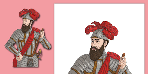 Francisco Pizarro Para Colorir Conquistador Español Señalando