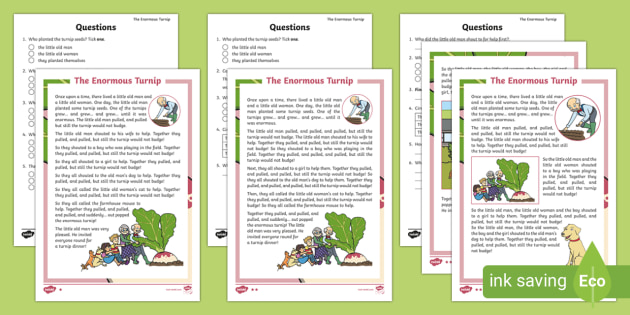 The Enormous Turnip Traditional Tales Differentiated Reading Comprehension