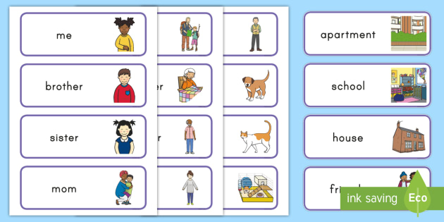 All About Me Word Cards - Back to School, Family, Pre-K, Preschool, Writing