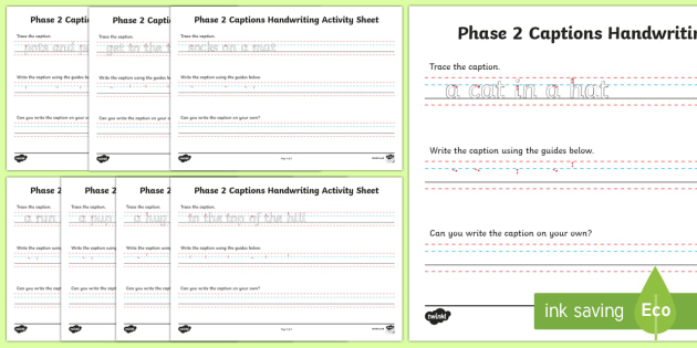Free Phase Captions Handwriting Activity Sheets Hot Sex Picture