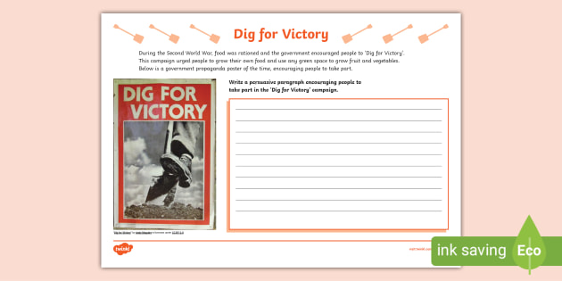 * NEW * Dig For Victory Persuasive Writing Activity