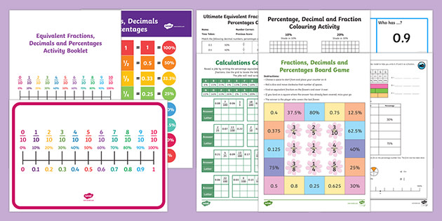 👉 KS2 Equivalent Fractions, Decimals & Percentages Booklet