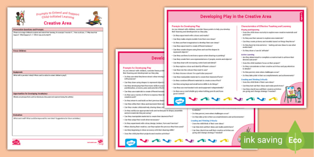 EYFS Creative Area Developing Child-Initiated Learning Pack