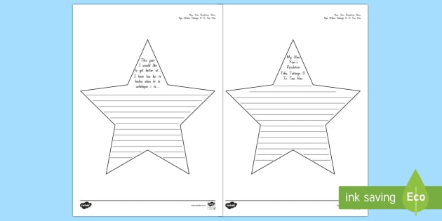 New Year Resolution Stars Worksheet / Worksheet English/Maori