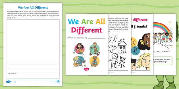 We Are All Different Book Making Resource Pack