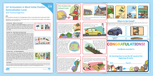 Articulation at Word Initial Position - Activity Pack