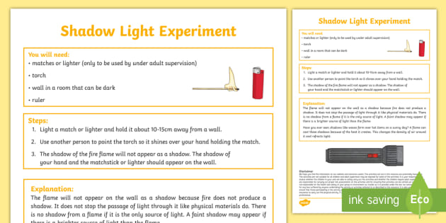 Light and Shadow Experiments | twinkl.com.au
