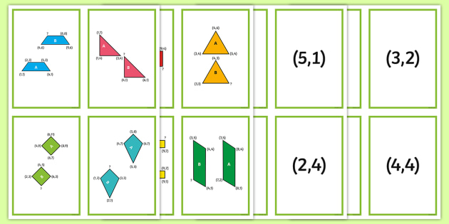 2D Shape Coordinate Translation Matching Cards