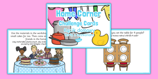Challenge Cards Home Corner Polish Translation