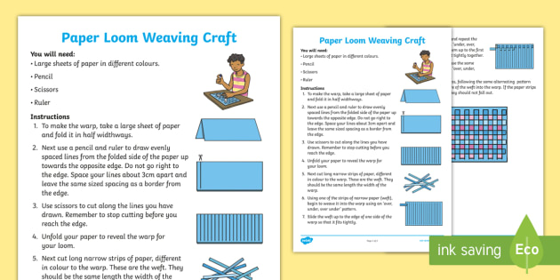 Paper Loom Instructions Worksheet