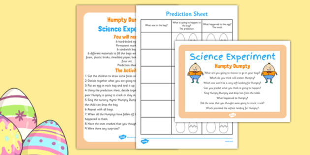Humpty Dumpty Science Experiment and Prompt Card Pack - Easter, science